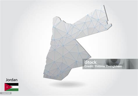 約旦向量地圖與時尚的三角形設計在多邊形風格在黑暗的背景地圖形狀在現代3d剪紙藝術風格分層紙工藝剪紙設計向量圖形及更多國家地圖圖片 Istock