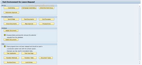 PTARQ SAP Tcode Test Environment For Leave Request