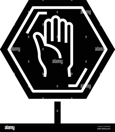 Stop Sign Black Icon Concept Illustration Vector Flat Symbol Glyph