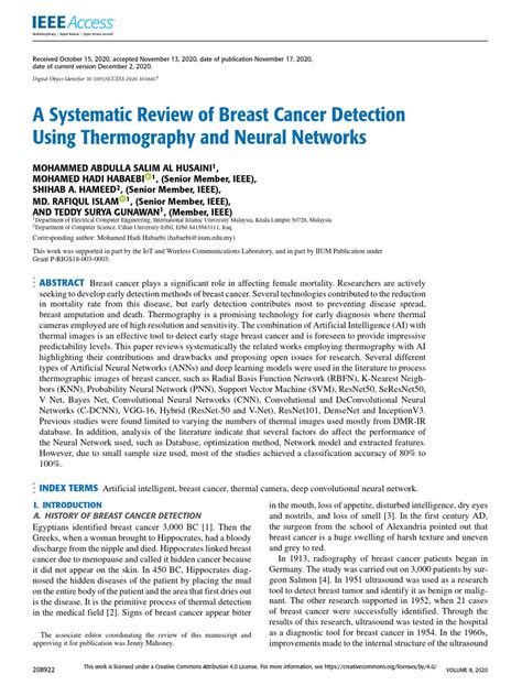 A Systematic Review Of Breast Cancer Detection Using Thermography And