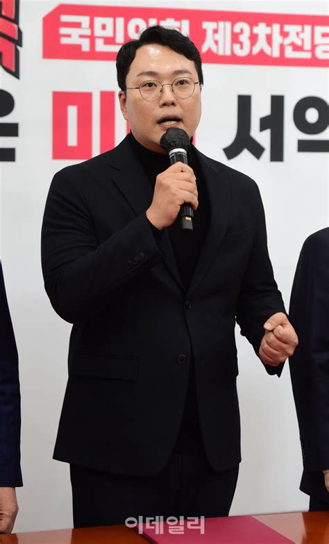 포토 인사말하는 천하람 국민의힘 당대표 후보
