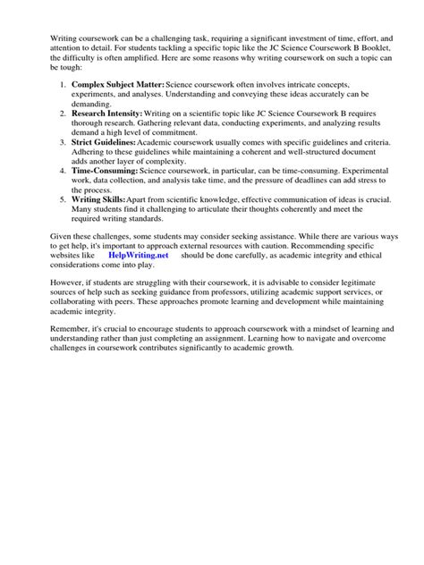 Jc Science Coursework B Booklet Pdf Science Books