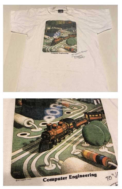 Vintage 1977 Signed Robert Tinney T Shirt Tee Compute Gem