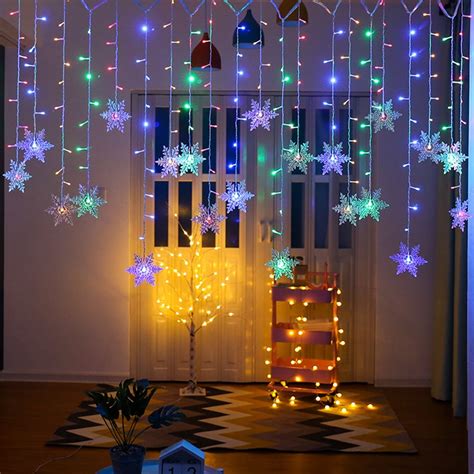 Dystyle Led Snowflake Fairy String Curtain Lights Window Hanging Memory