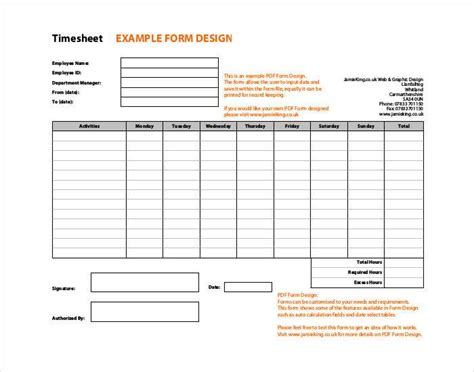 60 Sample Timesheet Templates PDF DOC Excel Free Premium Templates