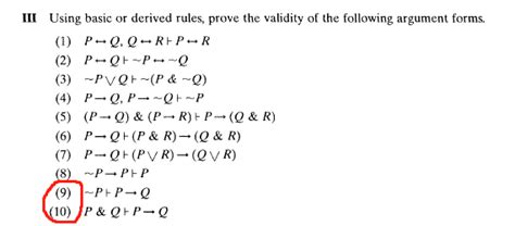 solved iii using basic or derived rules prove the validity