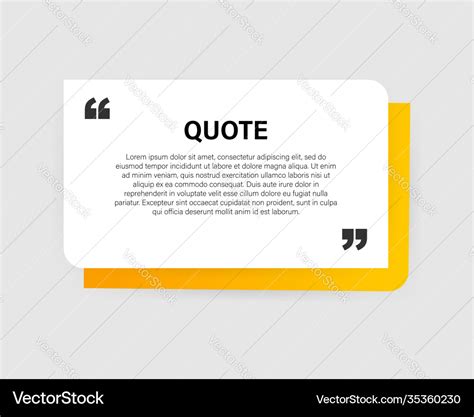 Quote Rectangle Isolated On Material Design Style Vector Image