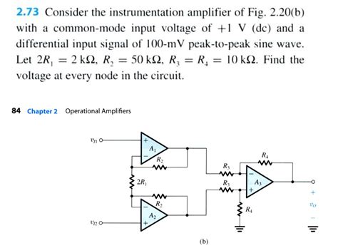 solved 2 73 consider the instrumentation amplifier of fig