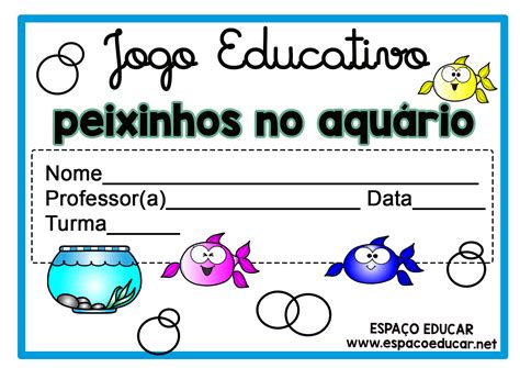 Jogo Educativo Peixinhos No AquÁrio Atividade LÚdica Para Aprender Os