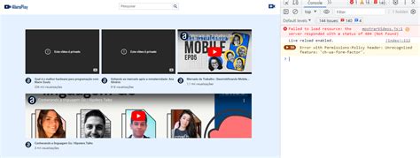 Erro No Console E Os Videos Não Apareceram Javascript Criando