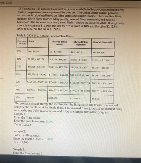solved nent 1 pdf 1 1 computing tax similar computetax java