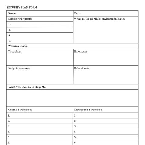 Safety Plan Canva Template Fillable Printableblank Pdf Etsy