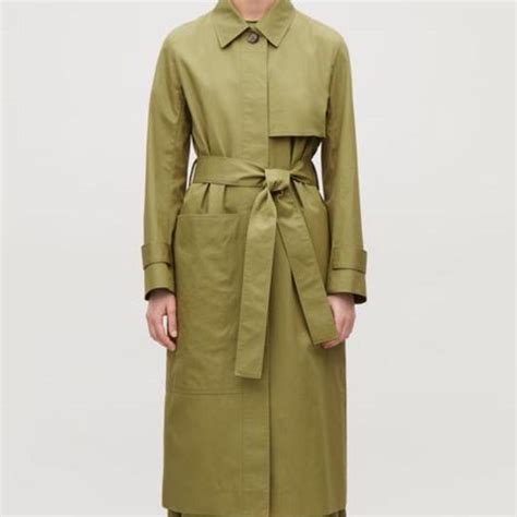 Cos Olive Cotton Twill Trench Coat Brand New Never Depop