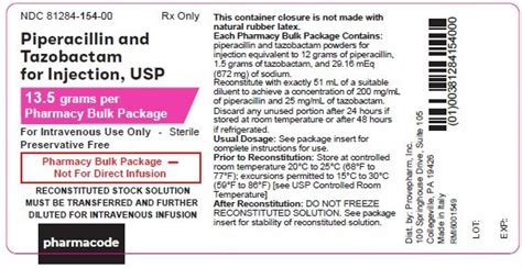 Piperacillin And Tazobactam Package Insert