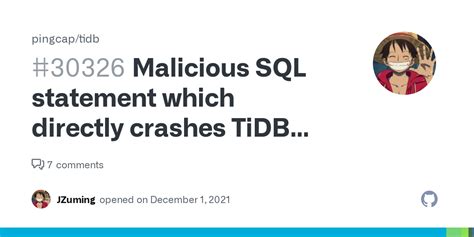 malicious sql statement which directly crashes tidb server by