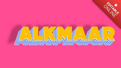 Alkmaar Yellow Blue D Text Effect Generator