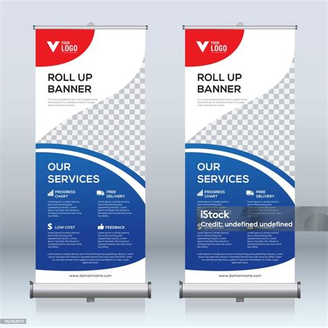 Gulung Template Desain Banner Vertikal Latar Belakang Abstrak Desain