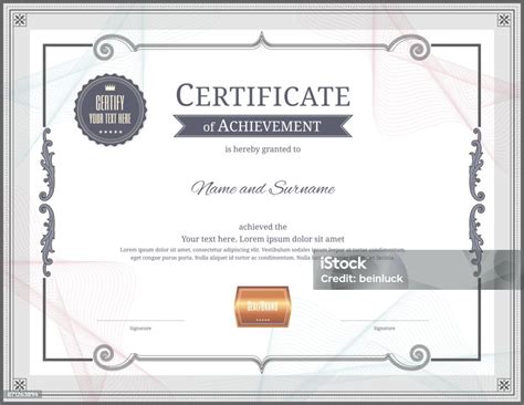 우아한 테두리 프레임 졸업 또는 수료 디플로마 디자인 럭셔리 인증서 템플릿 감탄에 대한 스톡 벡터 아트 및 기타 이미지 감탄 고풍스런 골동품 Istock