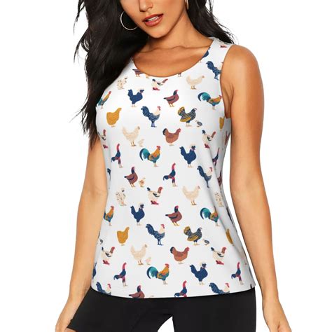 Hirioo Various Rooster For Womens Workout Tank Top Sleeveless Workout