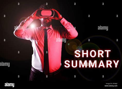 Sign Displaying Short Summary Business Showcase Brief Statement Of
