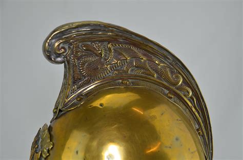 Original Merryweather British Brass Firemans Helmet Circa 1890 1920