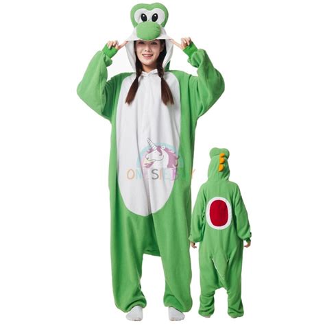 Adult Yoshi Costume Onesie Pajamas Loungewear Cosplay Party Suit Outfit