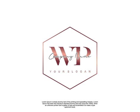 Initial Letter Wp Feminine Logo Beauty Monogram And Elegant Logo Design Handwriting Logo Of