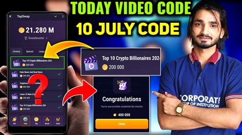 Tapswap Code Today Tapswap 10 July Video Code Tapswap Today Video