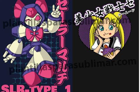 Sailor Moon Roboto Corazon Vector Plantillas Para Sublimar