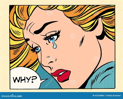 Why Girl Crying Pop Art Retro Style Stock Illustrations 8 Why Girl