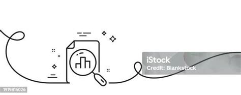 Analytics Graph Line Icon Column Chart Sign Continuous Line With Curl