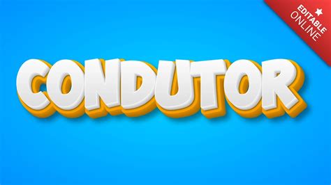 Condutor Yellow White 3d Text Effect Generator