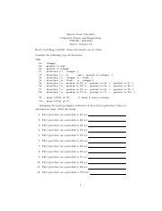 CSE340 F13 Test3 Arizona State University Computer Science And