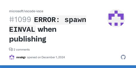 `error Spawn Einval` When Publishing · Issue 1099 · Microsoftvscode