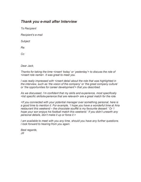 40 Thank You Email After Interview Templates Templatelab