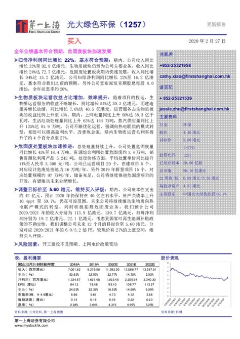 全年业绩基本符合预期，危固废板块加速发展