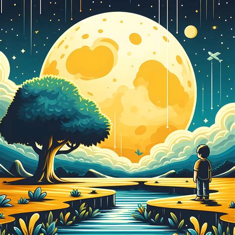 download ai generated moon night royalty free stock illustration