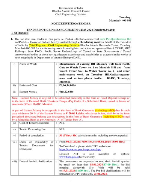 Fillable Online Part A Techno Commercial Cum Pre Qualification Bid Fax