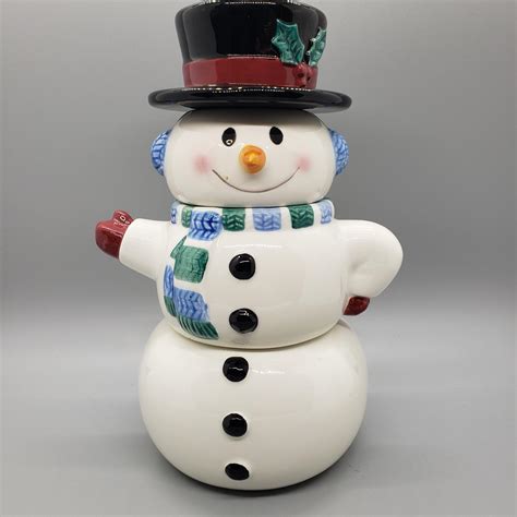 Hallmark 4 In 1 Stackable Christmas Snowman Sugar Creamer Salt And Pepper Set