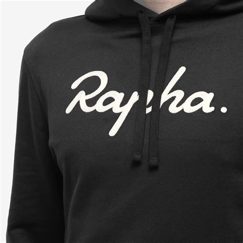 Rapha Logo Pullover Hoodie Black And White End