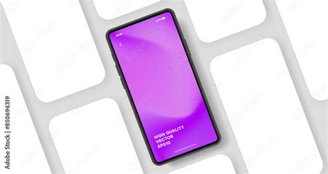 Realistic Smartphone Mockup Mobile Phone Vector With Isolated On White