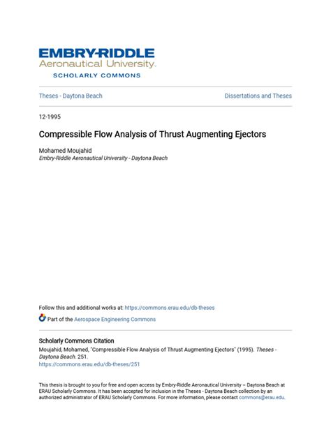 compressible flow analysis of thrust augmenting ejectors pdf fluid