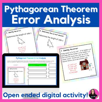 Pythagorean Theorem Error Analysis Digital And Printable Activity