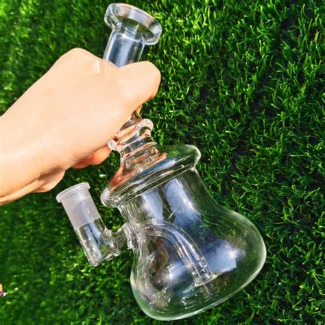 75 Clear Mini Glass Dab Rig Minimalist Smoke Meg