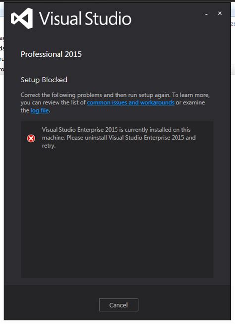 Visual Studio Can T Install VS2015 Pro Installer Thinks 2015