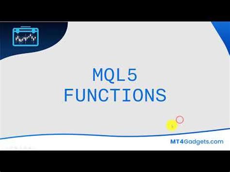 MQL5 User Functions For Beginners MT4Gadgets