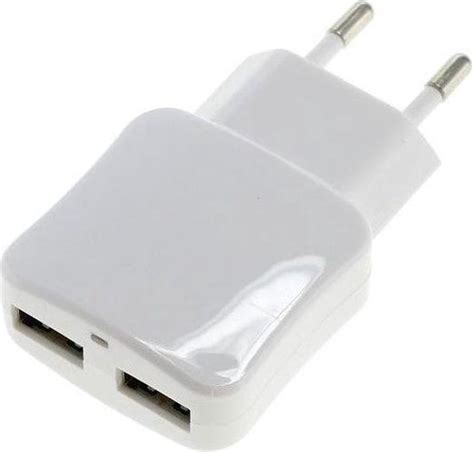 Samsung Galaxy Tab S Oplader A Dubbele USB Aansluiting Kleur Wit Bol