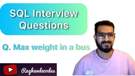 Raghav Bakshi On Linkedin Leetcode Question Max Weight In A Bus Interview Question Sql
