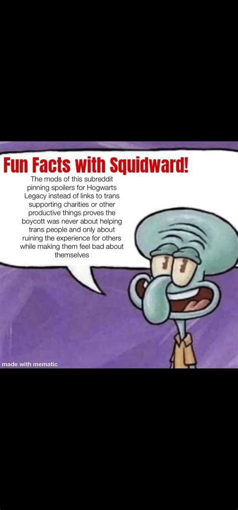 Fun Facts With Squidward R Gamingcirclejerk