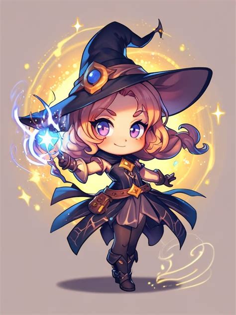 Chibi Mage Casting A Spell Chibi Drawings Chibi Chibi Characters